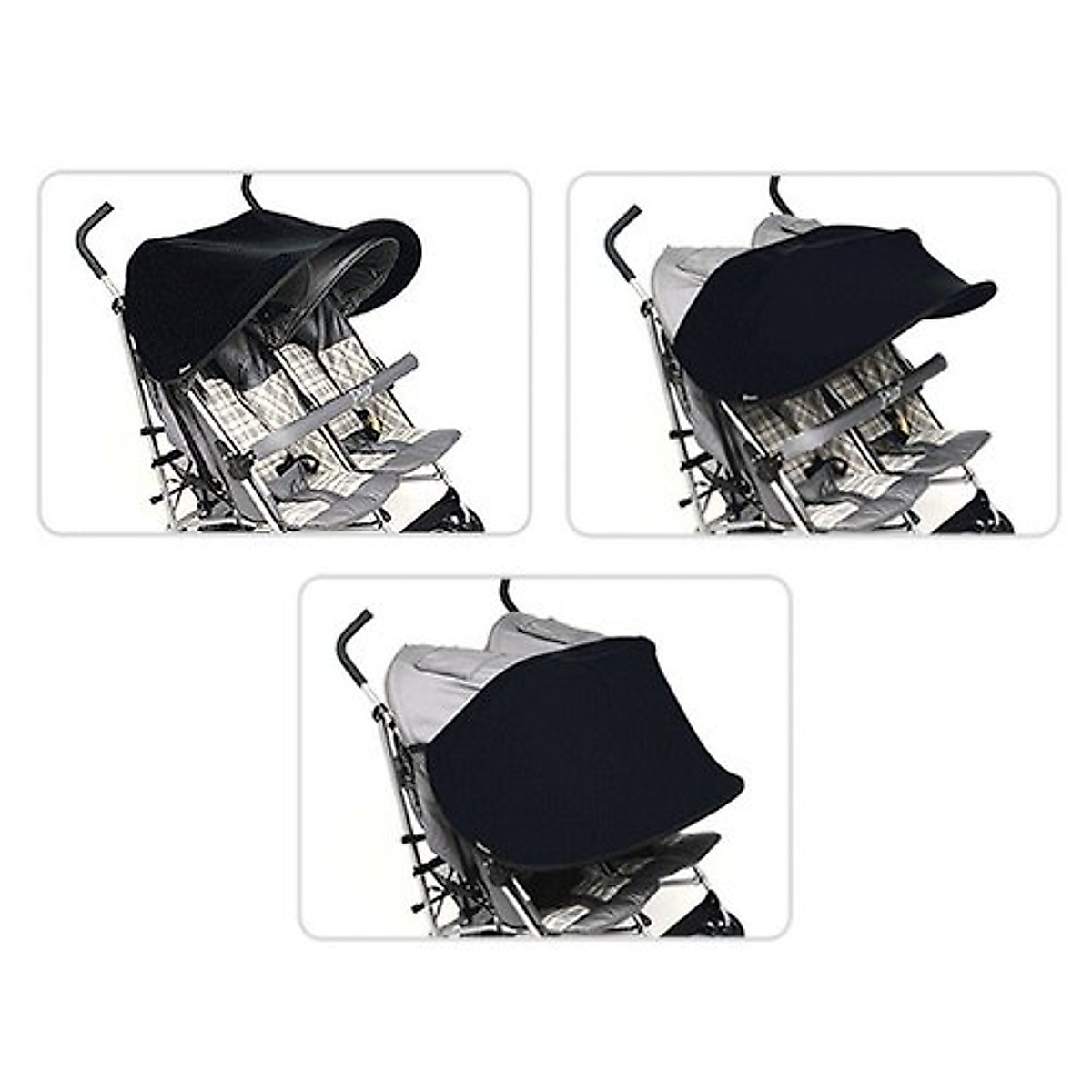 Manito Sun Shade for Twin Stroller (Black)