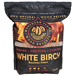 Northern Flame 100% Pure All-Natural Canadian Wood Pellets for Grilling, Smoking and BBQ (5 lb Bag) - Birch