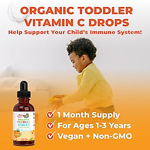 MaryRuth Organics Toddler Vitamin C Drops | USDA Organic Vitamin C Liquid Drops for Toddler | Ages 1-3 Years | Vitamin for Immune Support & Overall Health | Vegan | Non-GMO | Gluten Free | 30 Servings