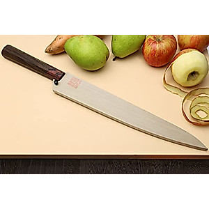 Yoshihiro VG-10 46 Layers Hammered Damascus Sujihiki Japanese Slicer Knife (9.5'' (240mm) Rosewood Handle)