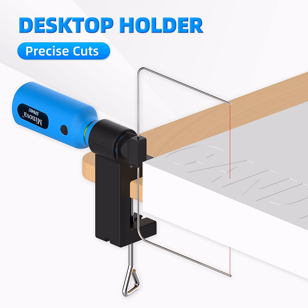 MINOVA 4 in 1 Cordless Hot Wire Foam Cutter 8V/2.0 Ah Built-in Battery Powered USB-C Charging Styrofoam Cutter Kit Luxury Foam Cutting Tool Foam Carving Tools