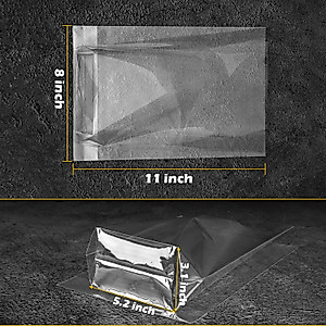 Labeol 60Pcs Cellophane Bags 8X11 Gusset Bottom Goodie Bags Treat Bags with Ties Clear Gift Bags for Packaging Party Favor Cookie Candy Cookie Gift Wrapping Valentines Day