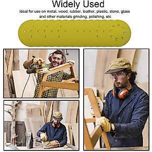 M-jump 100 Pack 5 Inch Sanding Discs, 80 Grit Hook and Loop Sandpaper for Woodworking or Automotive, 8 Hole Gold Premium Dustless Random Orbit Sandpaper