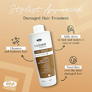 Lisap Top Care Repair | Elixir Care Shampoo | Cleanses, Hydrates, and Adds Shine to Dry, Damaged Hair | 16.91 fl oz
