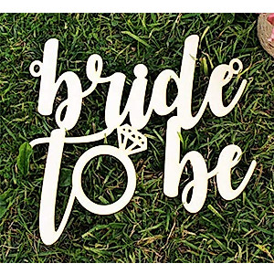 Bride to Be Wooden Chair Sign - Size 12 inches wide – Gifts for Bride, Bridal Shower Chair Decorations, Photo Prop, Bride to Be Signs for Bridal Shower, Engaged, Event - Made by Lavender Dots Design