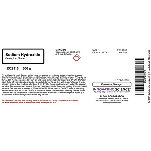 ALDON Innovating Science Lab-Grade Sodium Hydroxide Bead, 500g - The Curated Chemical Collection