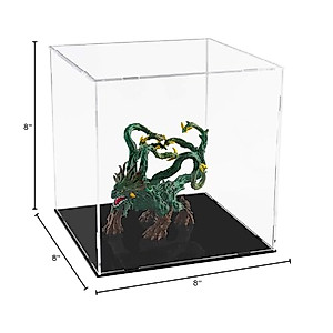 A+ DESIGN Clear Acrylic Display Case Assemble Collectibles Box Alternative Glass Case for Display Action Figures Home Storage & Organizing Toys (8x8x8 inch; 20.5x20.5x20.5 cm)