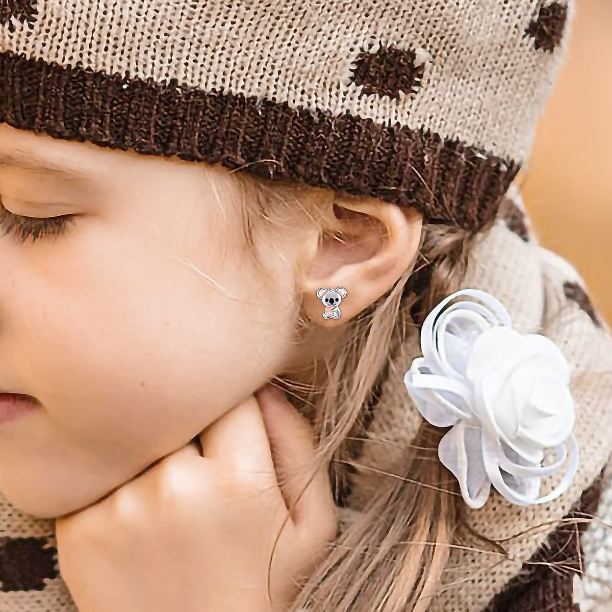 Sterling Silver Animal Stud Earrings: S925 Hypoallergenic Cute Koala Bear Unicorn Bunny Owl Butterfly Panda Earrings for Women Koala Animal Stud Earrings Jewelry Gifts (Koala)