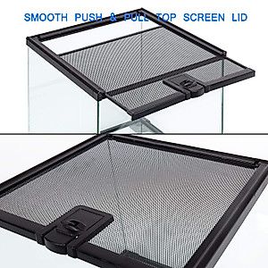 REPTIZOO Small Glass Tank 8 Gallon, Top Opening Terrarium 12" x 12" x 12" Leopard Gecko Tarantula Young Lizard Hermit Crab Frog Insects Breeding Tank