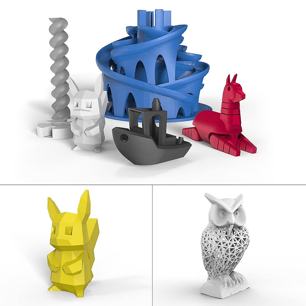 PLA 3D Printer Filament, PLA Filament 1.75mm for 3D Printing, Dimensional Accuracy +/- 0.02mm, Black 1kg Spool (2.2lbs)