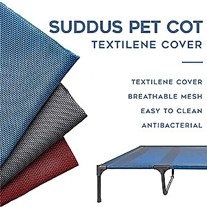 SUDDUS Elevated Dog Bed Replacement Cover, Raised Dog Bed Chew Proof Easy to Clean, Breathable Elevated Pet Bed is Suitable for Indoor and Outdoor Use. Dog Cot are Not Included (XL/ Blue)