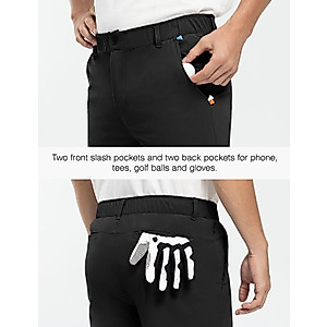 Rdruko Men's Golf Shorts Stretch Quick Dry 9" Work Casual Shorts with 5 Pockets(Black, US 42)