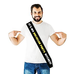 Brosash It's My Bachelor Party, Bitches! - Bachelor Party Sash Groom to Be Ideas Supplies Gifts Joke Favors Bachelorette Party Supplies Decorations Decor Wedding Shower Gift Bride Engagement Bridal