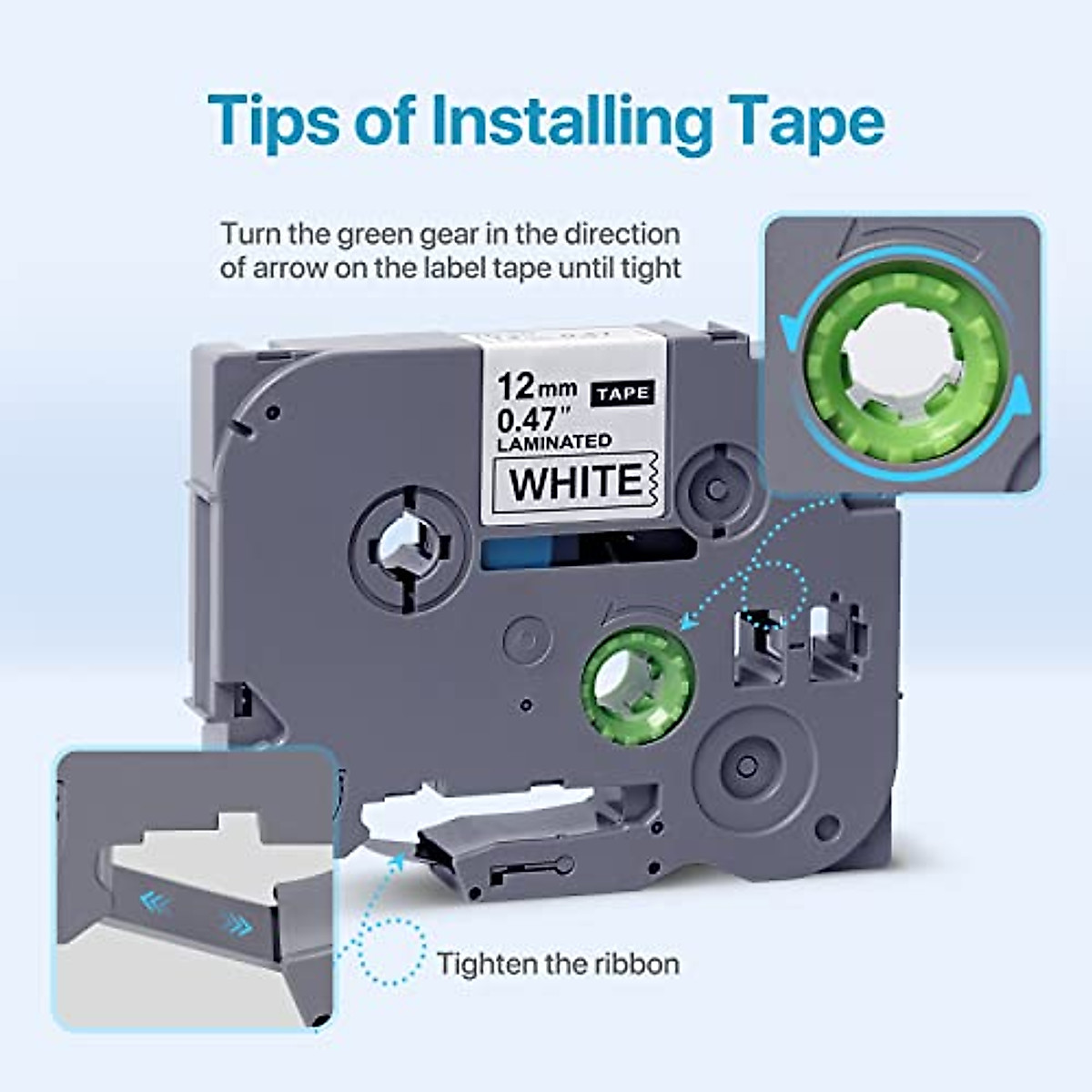 Filery 4-Pack Label Maker Tape for Brother TZe-231 TZ-231 Laminated P-Touch Label Maker Tape, for Model PT D200 D210 H100 1880, Compatible Label Tape Replacement, 12mm 0.47 Inch Black on White