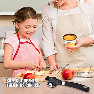 Edge-Side-Cut Safety Can Opener Smooth Edge-Food Grade Stainless Steel Cutting Can Opener for Kitchen & Restaurant