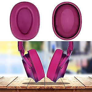 Geekria QuickFit Replacement Ear Pads for Sony MDR-100A MDR-100AAP MDR-H600A Headphones Earpads, Headset Ear Cushion Repair Parts (Bordeaux Red)
