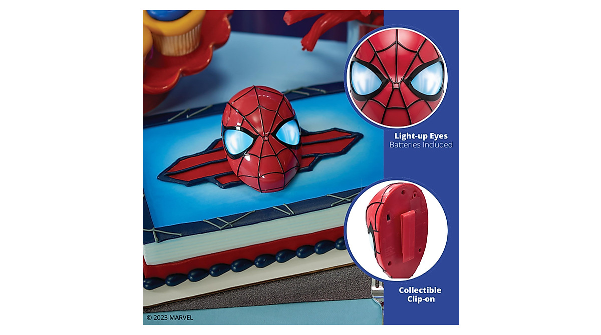 DecoSet Spider-Man Light Up Eyes Cake Topper | Marvel Superhero Decor