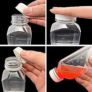 8 Pcs 8 Ounce Plastic Juice Bottles, Reusable Bulk Beverage Containers for Juice, Milk and Other Beverages, White lid