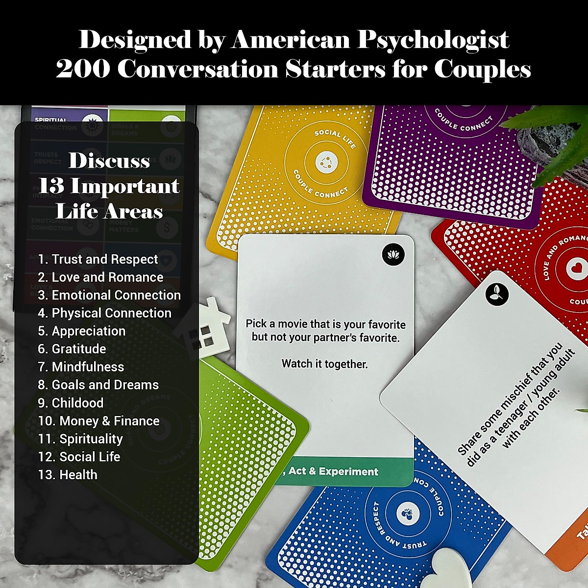 Life Sutra Couples Games for Adults - 200 Conversation Cards Crafted by Psychologist - Meaningful Conversation Starters - Fun Date Night Ideas - Perfect for Date Night Games - Couples Card Game