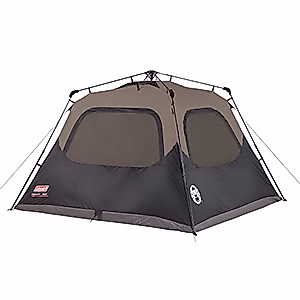 Coleman Camping Tent | 6 Person Cabin Tent with Instant Setup , Brown/Black