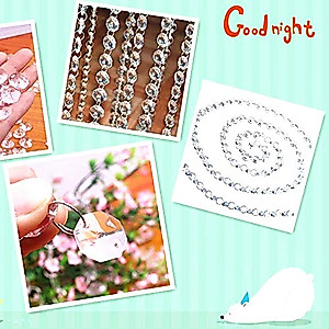 32.8Ft Crystal Beads Chain, Clear Crystal Garland Chandelier Octagon Beads Glass Crystal Chandelier Beads Lamp Chain, K9 Crystal, Not Acrylic, Not Plastic