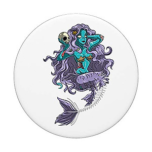 Halloween Zombie Pin Up Skeleton Mermaid PopSockets PopGrip: Swappable Grip for Phones & Tablets