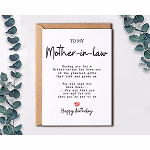 To My Mother-In-Law - Mother-In-Law Birthday Card - Mother-In-Law Is The Greatest Gifts In My Life - Birthday Card For Mother-In-Law - Gift For Mother-In-Law Card