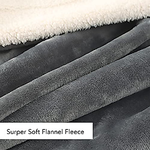 LuxenrelaX Sherpa Fleece Blanket for Couch, Warm Thick Reversible Blanket with 2 Layer, Double-Sided Super Soft Blanket for Bed (Light Grey, 50" x 60")