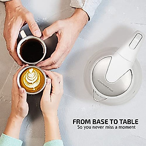 OVENTE Lighted Electric Glass Kettle 1.5 Liter with Blue LED Light and Stainless Steel Lid, Fast Heating Countertop Tea Maker Hot Water Boiler with Auto Shut-Off & Boil Dry Protection, White KG845W