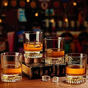 OPAYLY Whiskey Glasses Old Fashioned Glasses Set of 4 12oz Rocks Glasses Gift for Men Women Drinking Bourbon Scotch Cocktails Rum Cognac Vodka at Bar Home