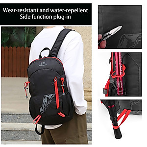 Lywencom Hiking Backpack,20L sports lightweight folding waterproof ultra-light backpack suitable for outdoor camping picnic (black)