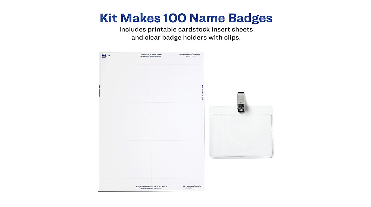 Avery Customizable Name Badge Clips - Perfect for Professional Events