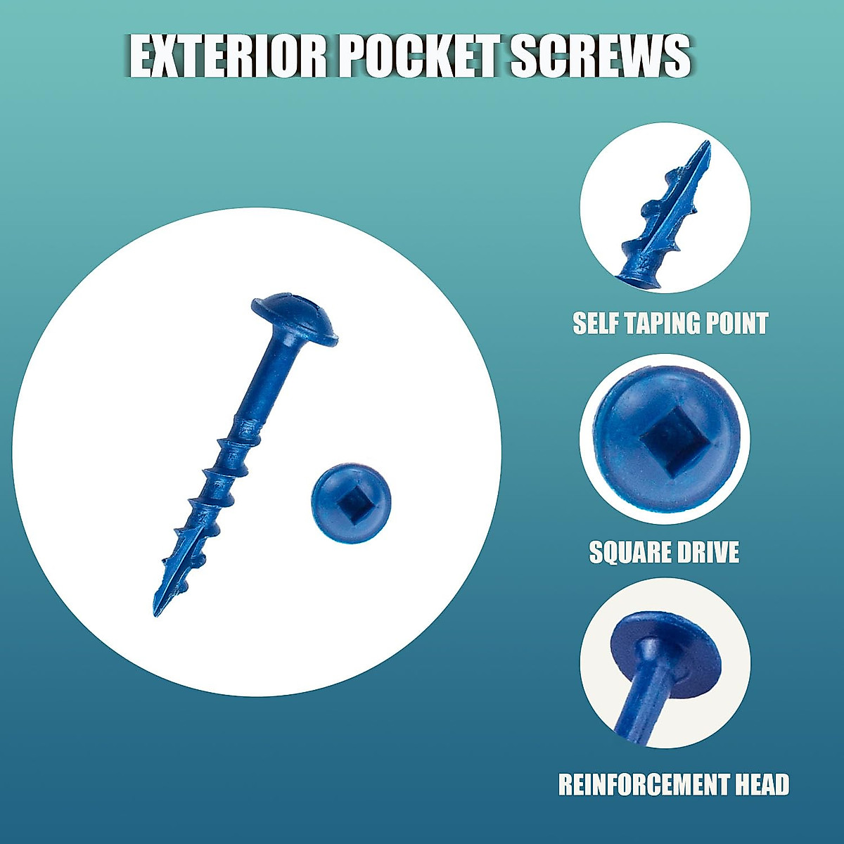 LUPANTER #8×2-1/2 Inch Pocket Hole Screws,300 Pcs,Wood Screws for Wood Working with Blue Coated,Square Drive Head…