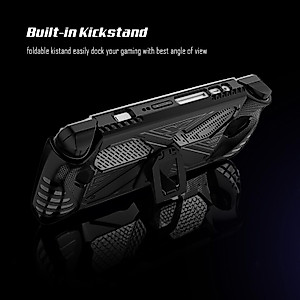 Kickstand Case for 2023 ASUS ROG Ally Handheld, ROG Ally 7 Accessories Protective Cover Grip with Stand (Black)
