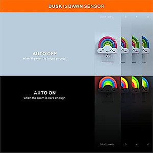 amezin Rainbow Night Light,0.5w Plug in Night Light for Kids, LED Dusk to Dawn Sensor Cute Nursery Gift Nightlight for Baby Children Girl Boy Toddler