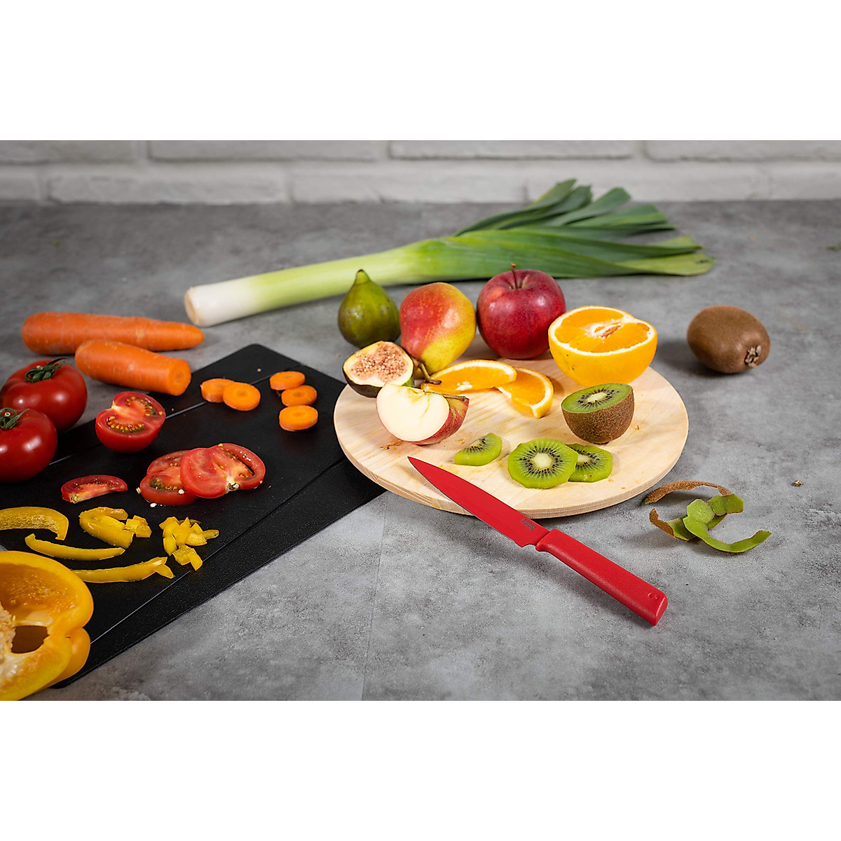 Kuhn Rikon Colori+ Utility Knife, 5", Red