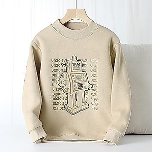Baby Unisex Cotton Solid Hoodies, Toddler Sweatshirt Letter Printed Casual Sweater Tops Shirts Clothes Newborn Hoodies Beige