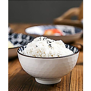 Japanese Style Ceramic Assorted Designs Traditional Blue and White Pattern Dinnerware Set (6PACK Blue White Bowl 4.5")