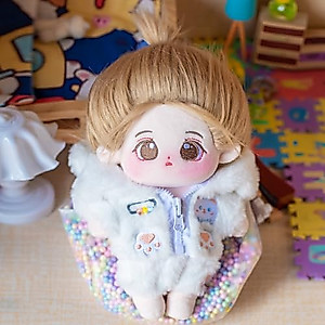 CALEMBOU 20cm Plush Doll, Cute Cotton Doll with Jointed Skeleton, Anime Soft Stuffed Dress Up Doll and Hairdressing Set, Collectible Gift (daibao, Boneless)