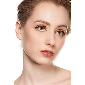 Dorisue Natural false eyelashes Brown Eyelashes 3D Light Color False Eyelashes Short Handmade lashes wispies Natural False Eyelashes Eye Makeup Fake Eyelashes 5 Pairs eyelashes pack