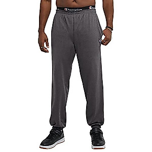 Champion Men's Everyday Fitted Ankle Cotton Pants, 31.5" Inseam, Cotton Knit Pants Left Hip "C" Logo, Cotton Warm-Up Pants