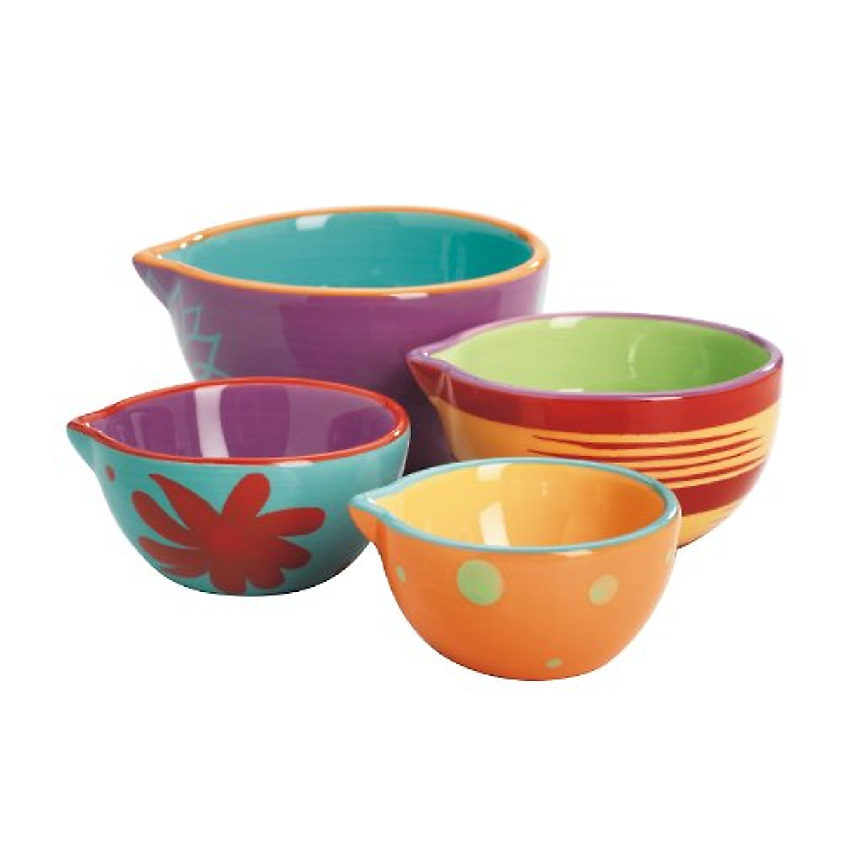 Anchor Hocking 4-Piece Ceramic Nesting Decorated Prep Bowl Set