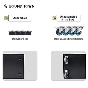Sound Town Multi-Device Charging Cart with 16 USB Charging Ports and Casters, for iPads, Tablets, Wall Mountable (STCC-USB16US)