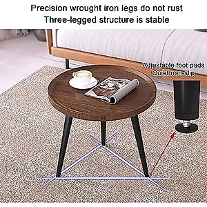 Nesting Coffee Table Oval,Wood Creative Sofa Side End Tables, Coffee Tables/Nightstand Set of 2,Black Metal Legs with Adjustable Foot Pad,for Living Room Bedroom Balcony (Color : Light Brown)