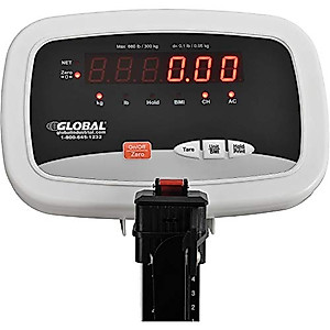 Digital Physician Scale with Height Rod, 600 Lbs Capacity, 11-1/2"L x 24-5/16"W x 51-1/2"H