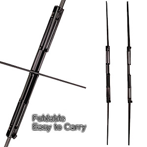 SinoArt 59" Folding Bow Black Alloy Archery Bow Right Hand for Hunting or Target (35Lbs)