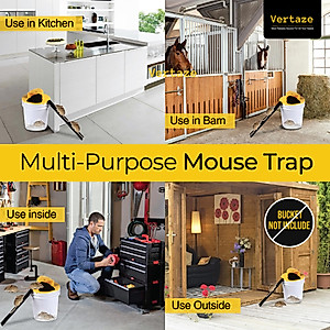 Mouse Trap Bucket Flip Lid, Bucket lid Mouse Rat Traps, Humane Mouse Trap Indoor Outdoor, Multi Catch and Auto Reset, 5 Gallon Bucket, Mouse Rats Trap Bucket Lid Slide in Bucket, with Gloves