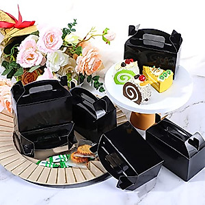 Nezyo 96 Pcs Party Gift Boxes Gable Candy Treat Boxes Party Favor Goodie Boxes Small DIY Paper Dessert Boxes for Kids Christmas Party Birthday Baby Shower Wedding 4.7 x 2.4 x 2.8 inches (Black)
