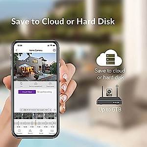 Thermal True Detection XMARTO Prime 10CH 2K HD Wireless Security Camera System 24/7 w. Human/pet/Vehicle Detect,Color Night Vision,2-Way Audio and 2TB HDD (Smart Lights & Siren,WPS2K84-2TB Plug-in)