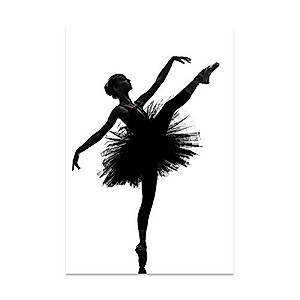 TY-pic2020 Ballet Girl Painting Posters Canvas Painting Yoga Room Ballet Dancers Wall Art Pictures Girls Room Women Bedroom Decor Colour：Black and White Set of 3（11.8"X15.75"）【No Frame】